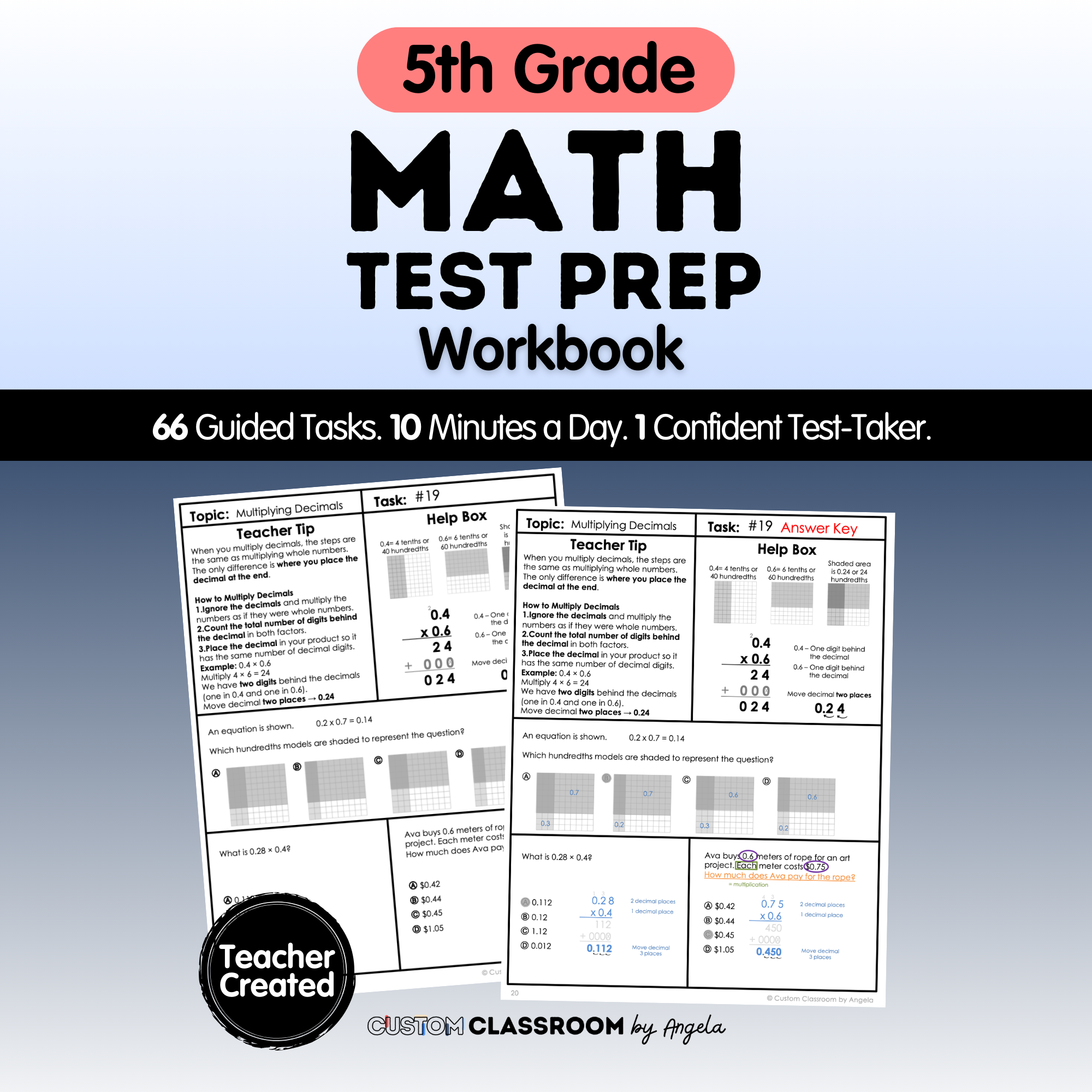 5th Grade Math Test Prep Workbook - Digital PDF – Custom Classroom By ...
